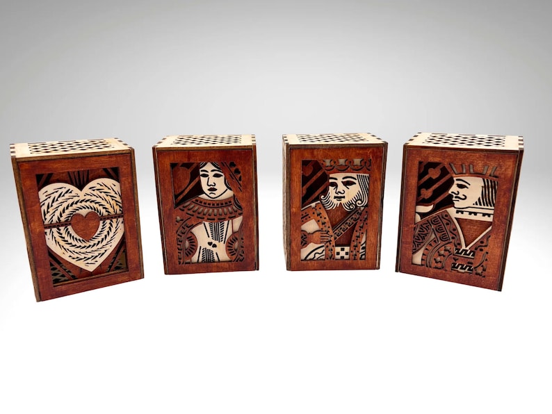 Handcrafted Wooden Poker Card Box: Free Engraving & Card Deck - Etsy