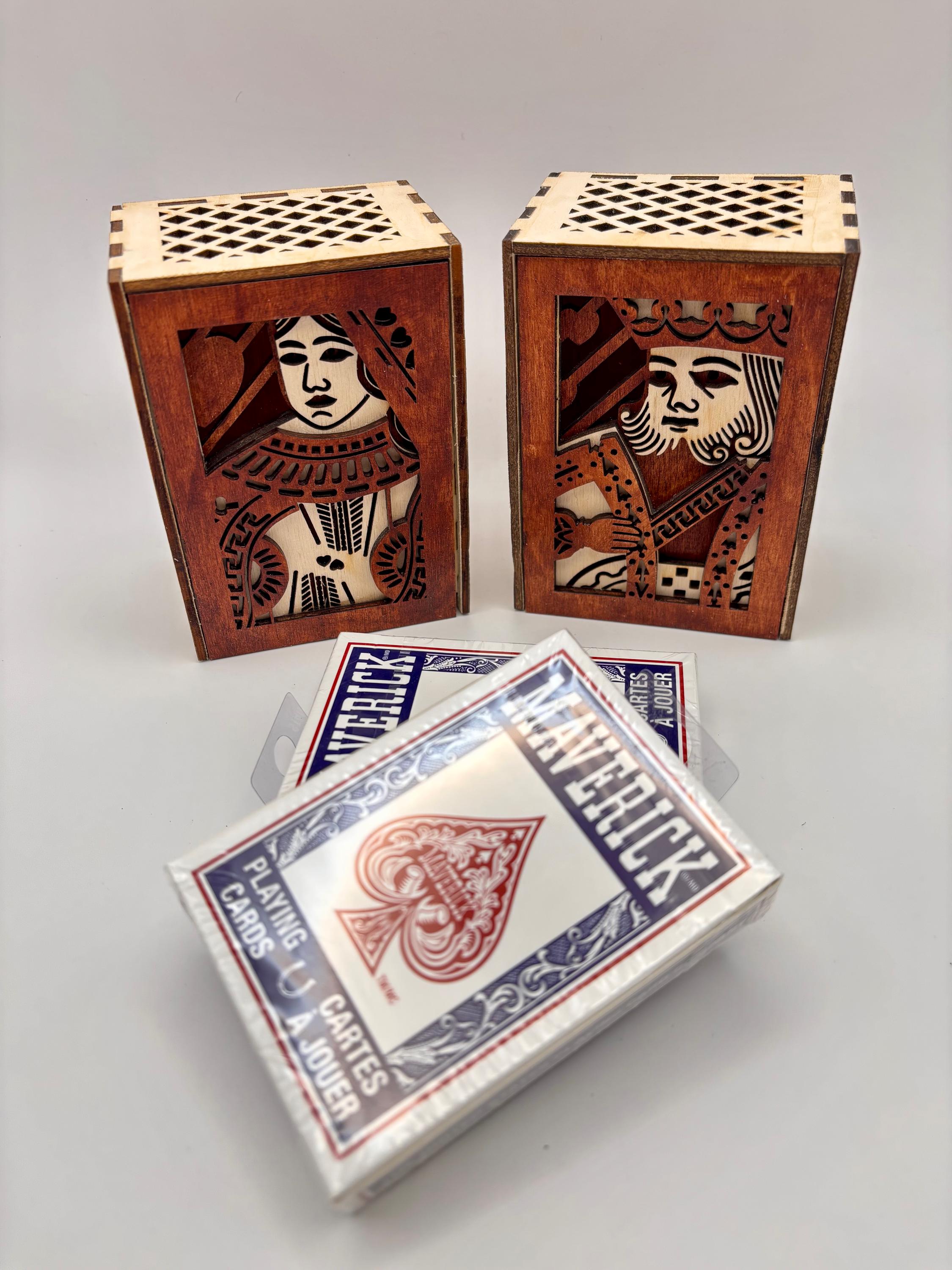 Handcrafted Wooden Poker Card Box: Free Engraving & Card Deck - Etsy