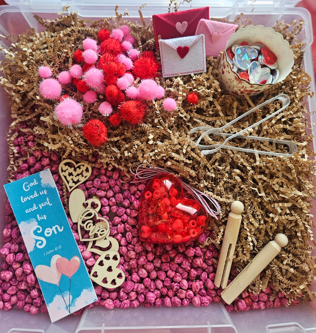 Valentine’s Day Sensory Bin, Montessori Loose Parts, Small World ...