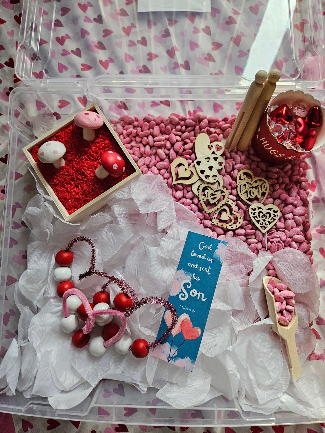 Valentines Day Sensory Bin, Montessori Loose Parts, Preschool Sensory ...