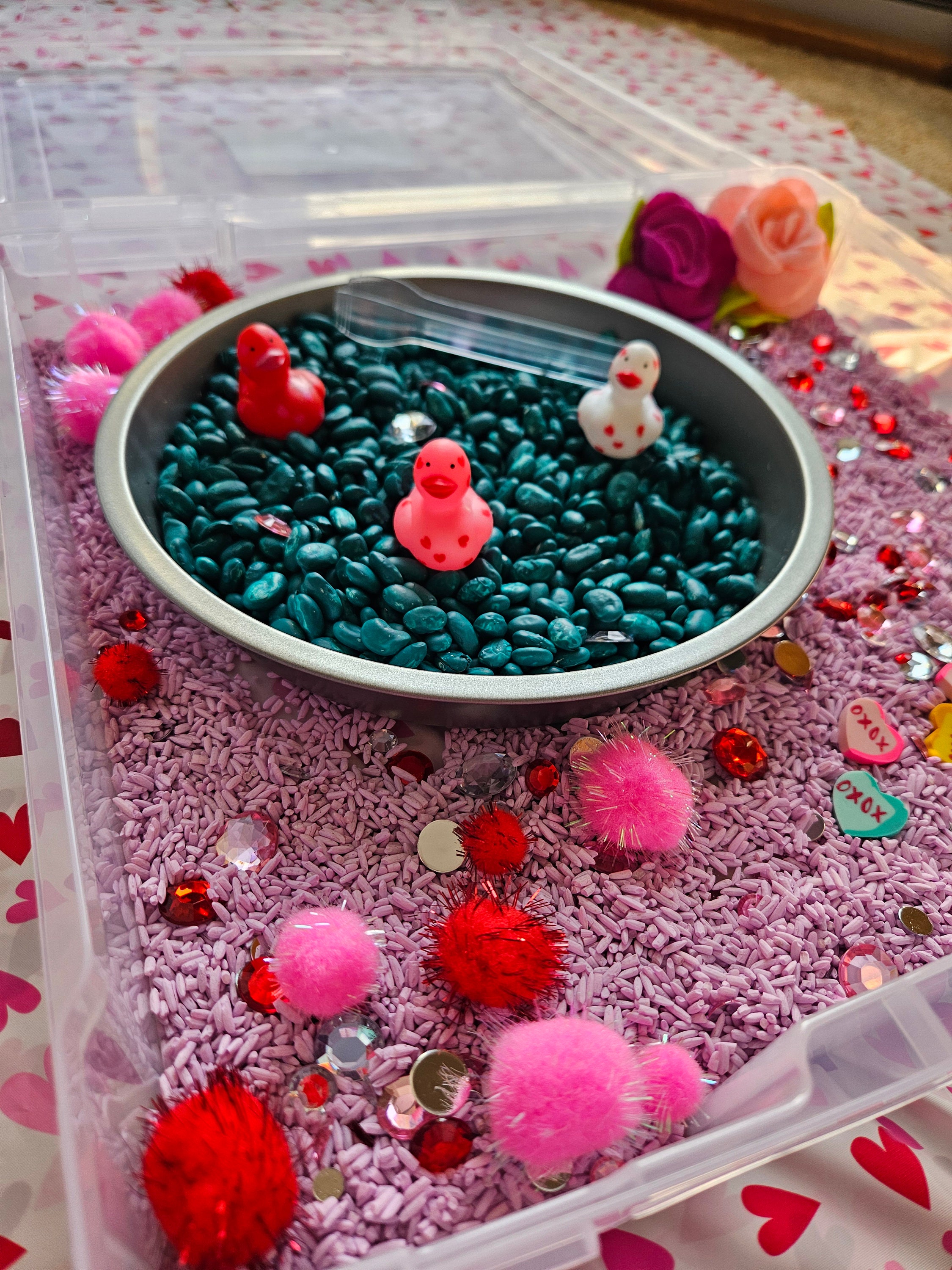 Valentine’s Day Sensory Bin, Montessori Loose Parts, Preschool Sensory ...