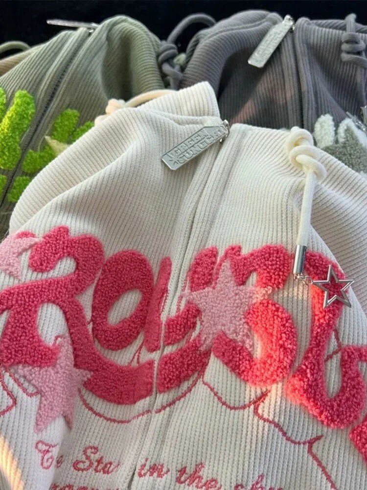 Y2k Harajuku Embroidered Hoodie - Etsy