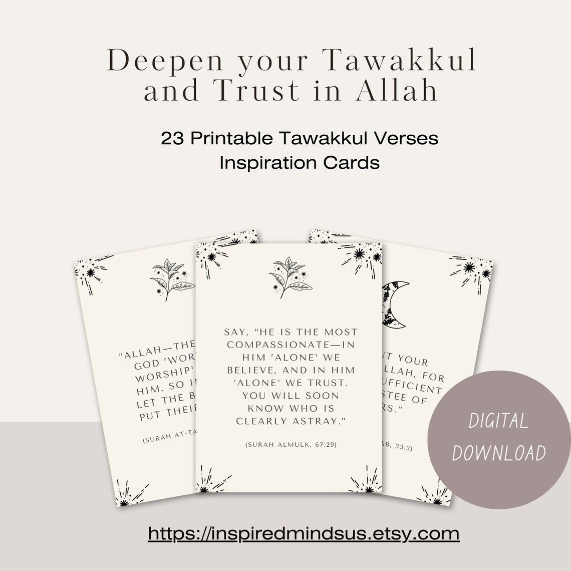 Tawakkul Quran Verse Cards – 23 Islamic Affirmation Cards | Trust in ...