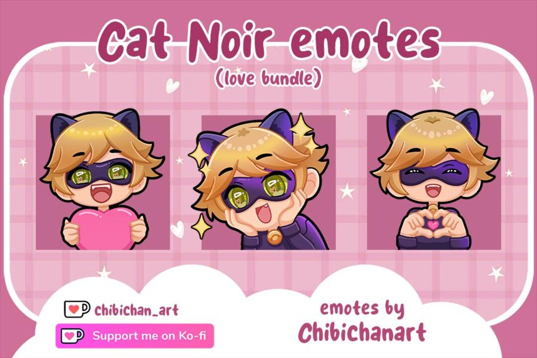 Cat Noir Love Emote Bundle2 | Instant Download | Miraculous Ladybug - Etsy