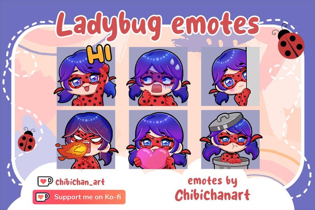 Cute Bug Girl Emotes | Twitch & Discord | Instant Download - Etsy