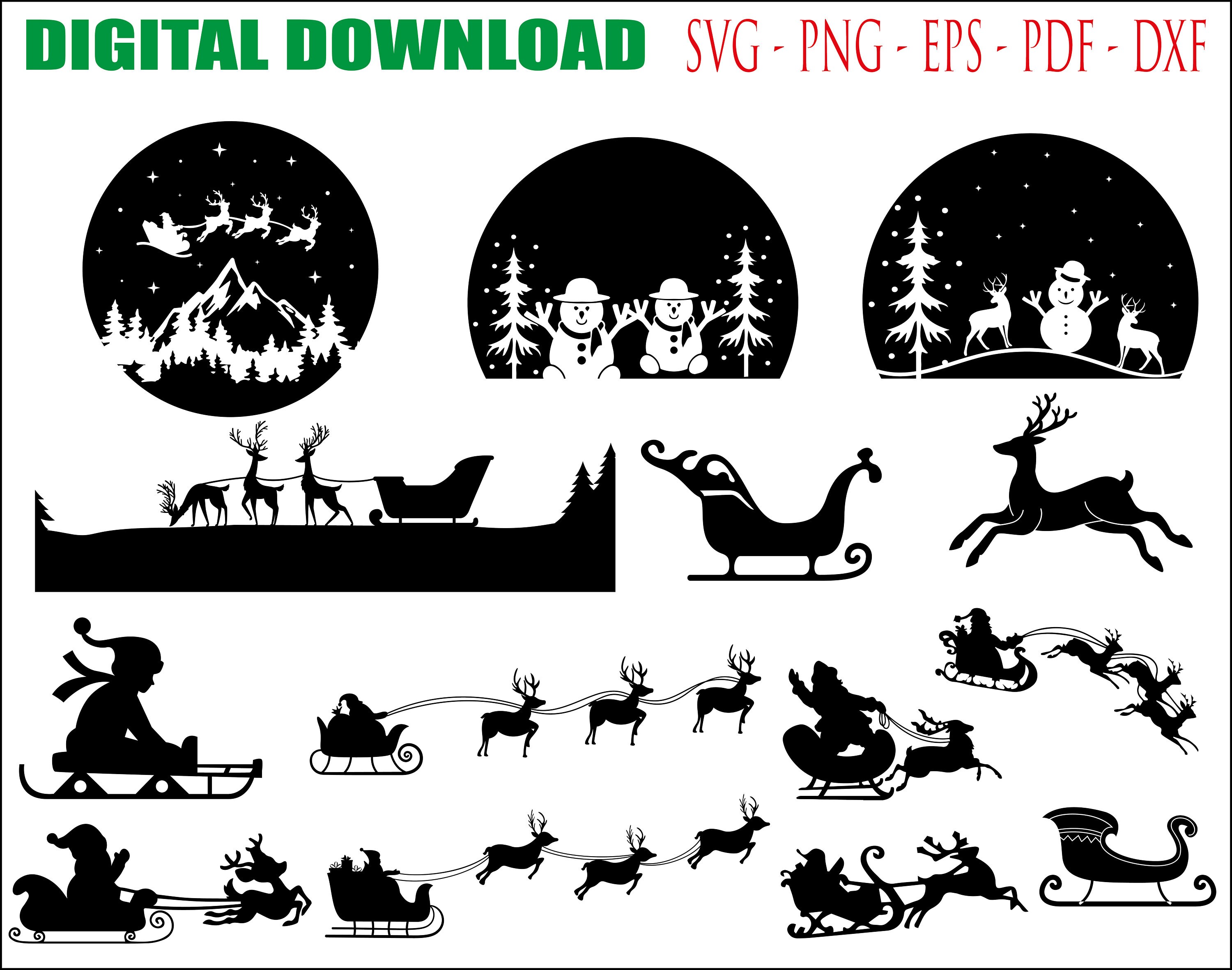 Winter Christmas Scene SVG, Winter Scene SVG, Magical Christmas Scene ...