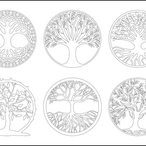 06 Tree Laser Cut Svg Files, Vector Files for Wood Laser Cutting , Svg ...