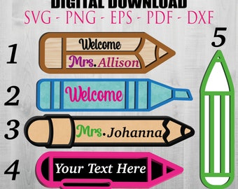 Teacher Pencil Sign SVG Laser Cut, Teacher Gifts Svg, Back to School ...