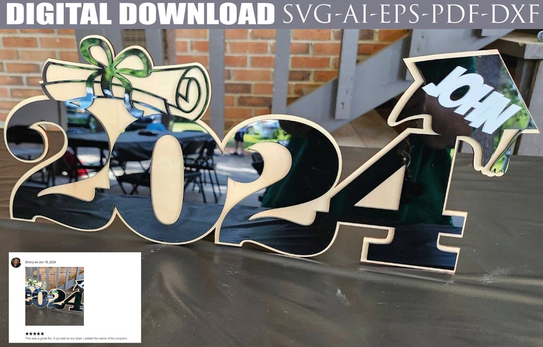 Graduation Photo Prop Svg, Graduation Laser Cut File, 2024 Graduation ...