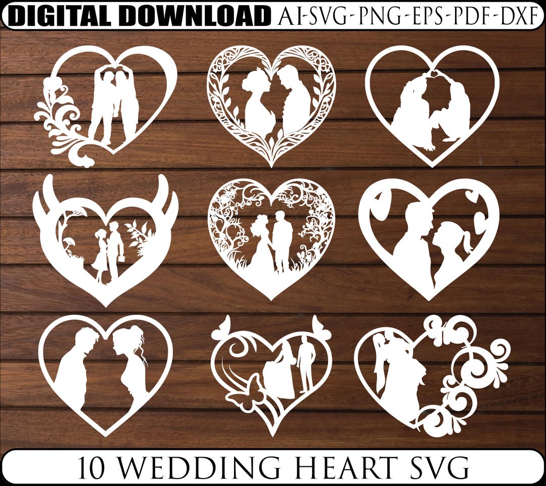 Wedding Heart SVG, Wedding Laser Cut Sign, Wedding SVG, Wedding Signs ...