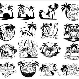 Beach Scene SVG Bundle, Summer Svg , Palm Tree Svg ,instant Digital ...