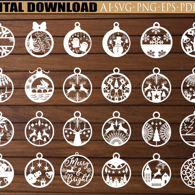 Christmas Balls Svg - Etsy