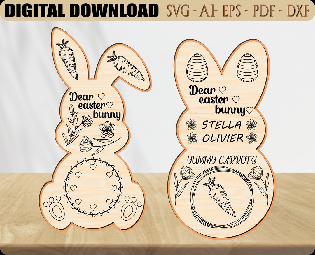 Easter Bunny Tray Svg, Easter Bunny Tray Laser File, Easter Tray Laser ...