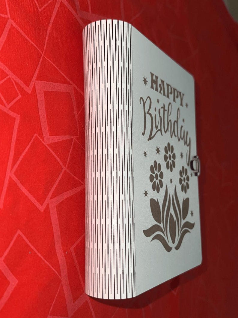 Book-shaped Wooden Gift Box With Lock – Laser-cut Card Holder ...