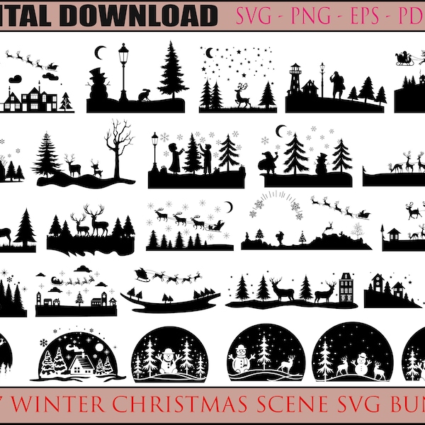 Winter Scene Svg - Etsy
