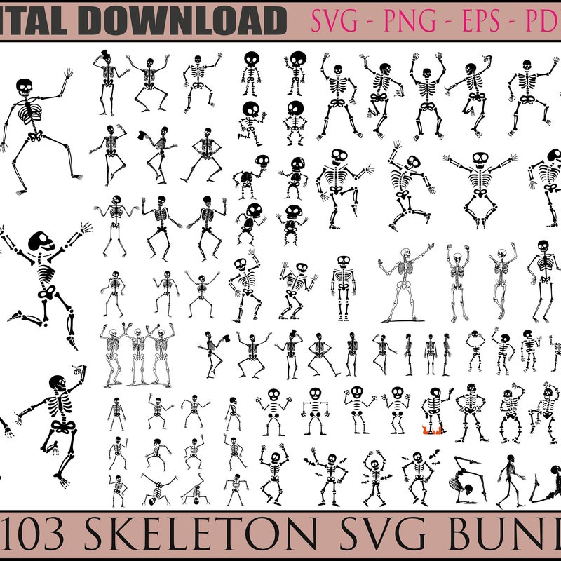 Skeleton Svg File - Etsy