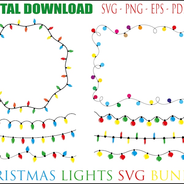 Christmas Lights Svg - Etsy