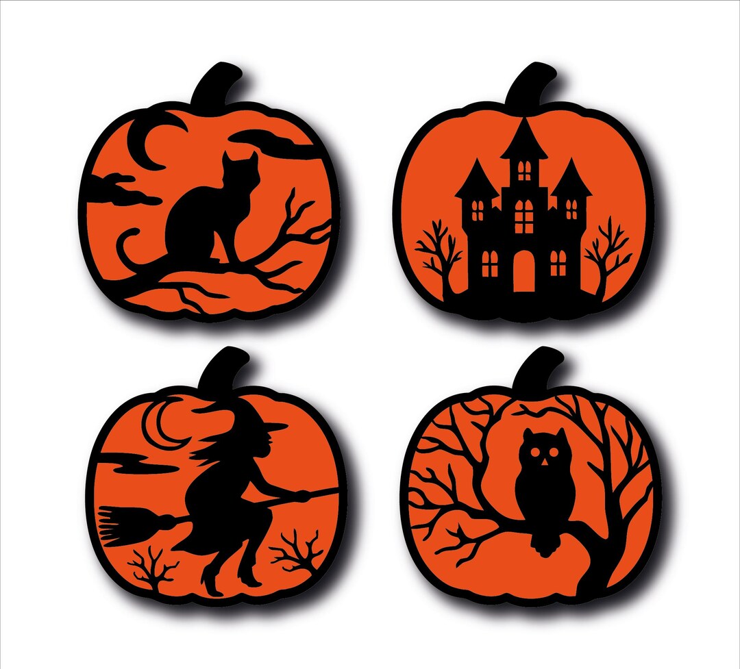 04 Halloween Pumpkin SVG, Halloween SVG, Laser Cutting File, Halloween ...