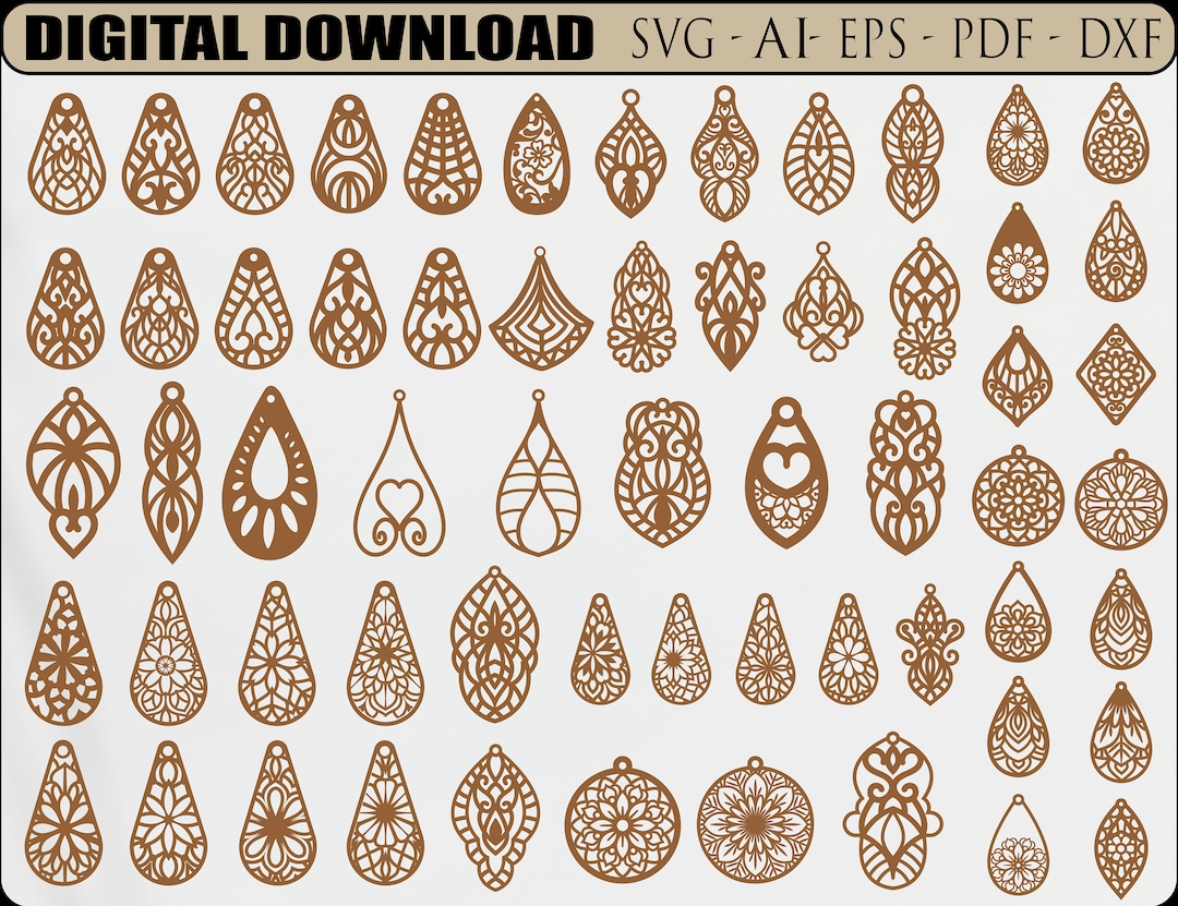 Earring Laser Cut SVG, Earrings Template SVG, Wooden Jewelry Svg ...