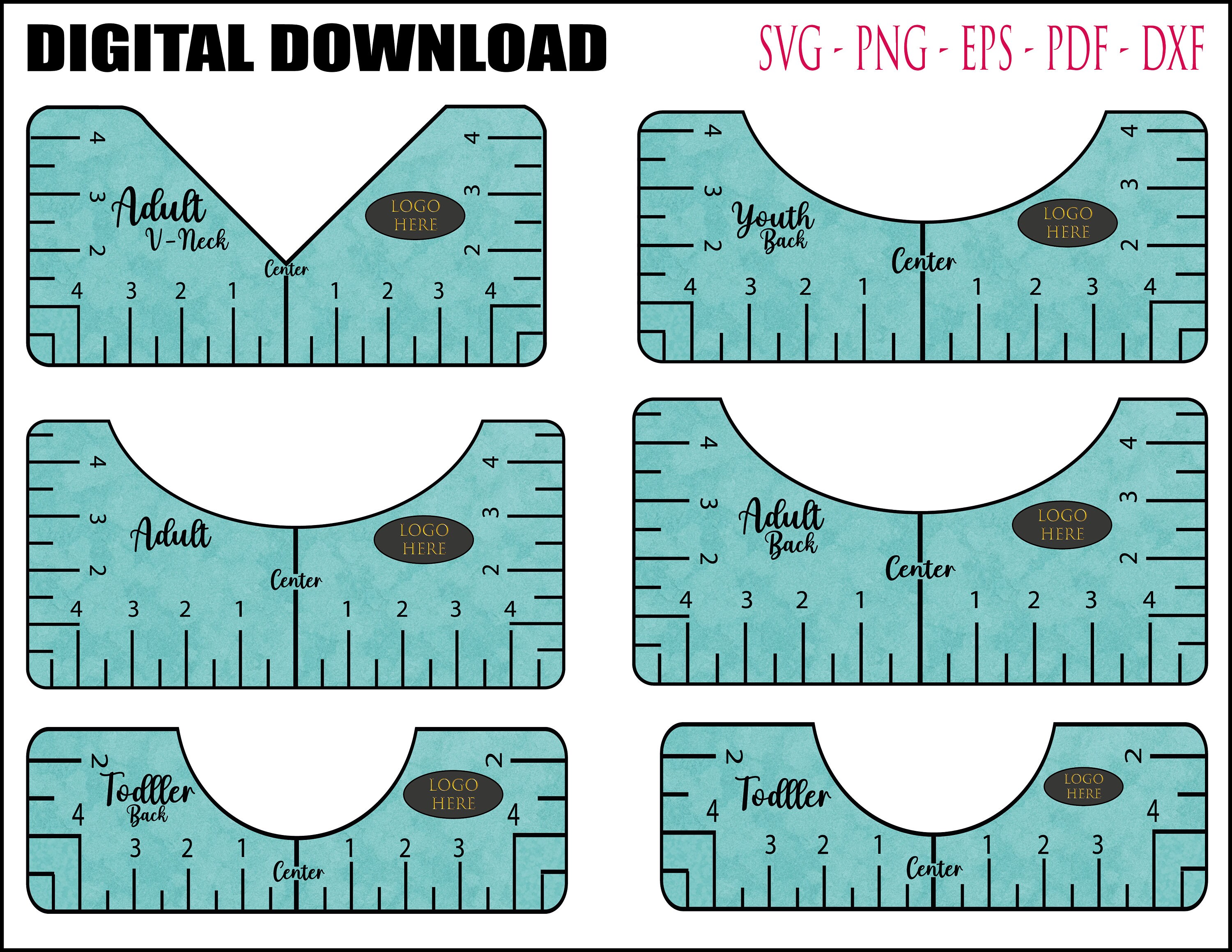 17 Tshirt Ruler Svg Bundle, Tshirt Alignment Tool Svg, Centering Tool ...
