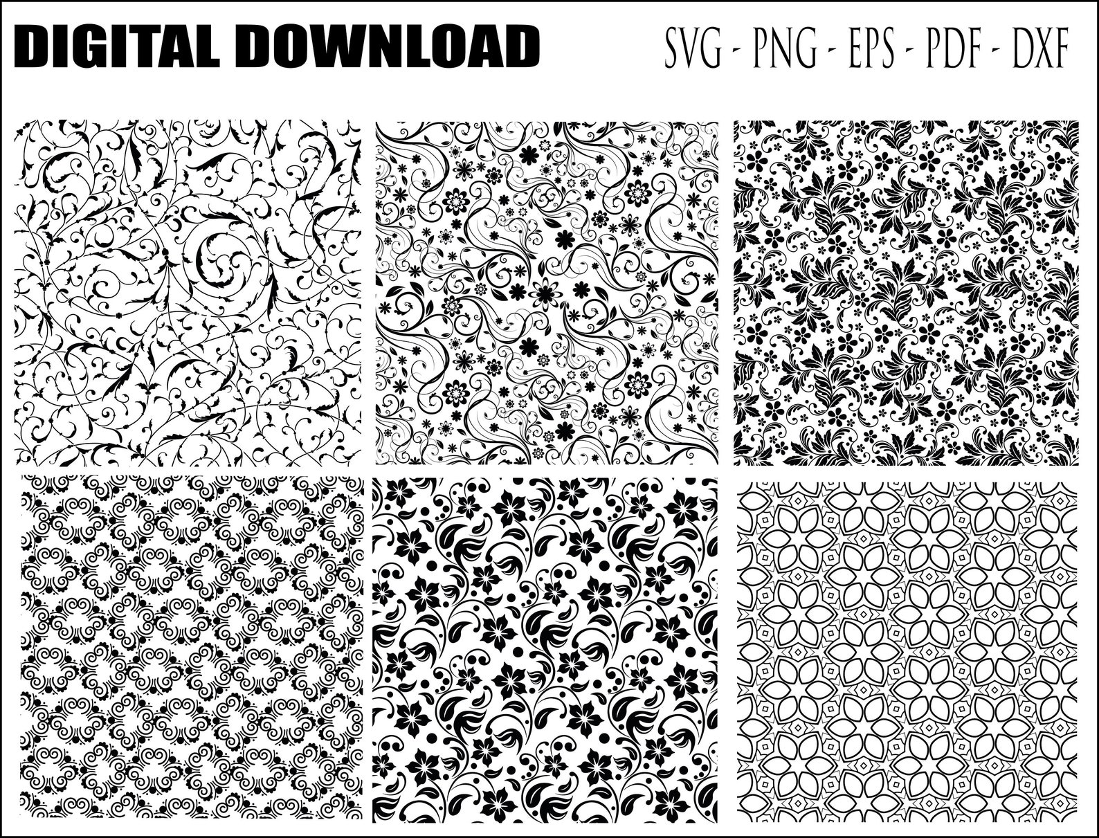 26 Seamless Patterns SVG Bundle, Tooled Leather Svg, Seamless Tumbler ...