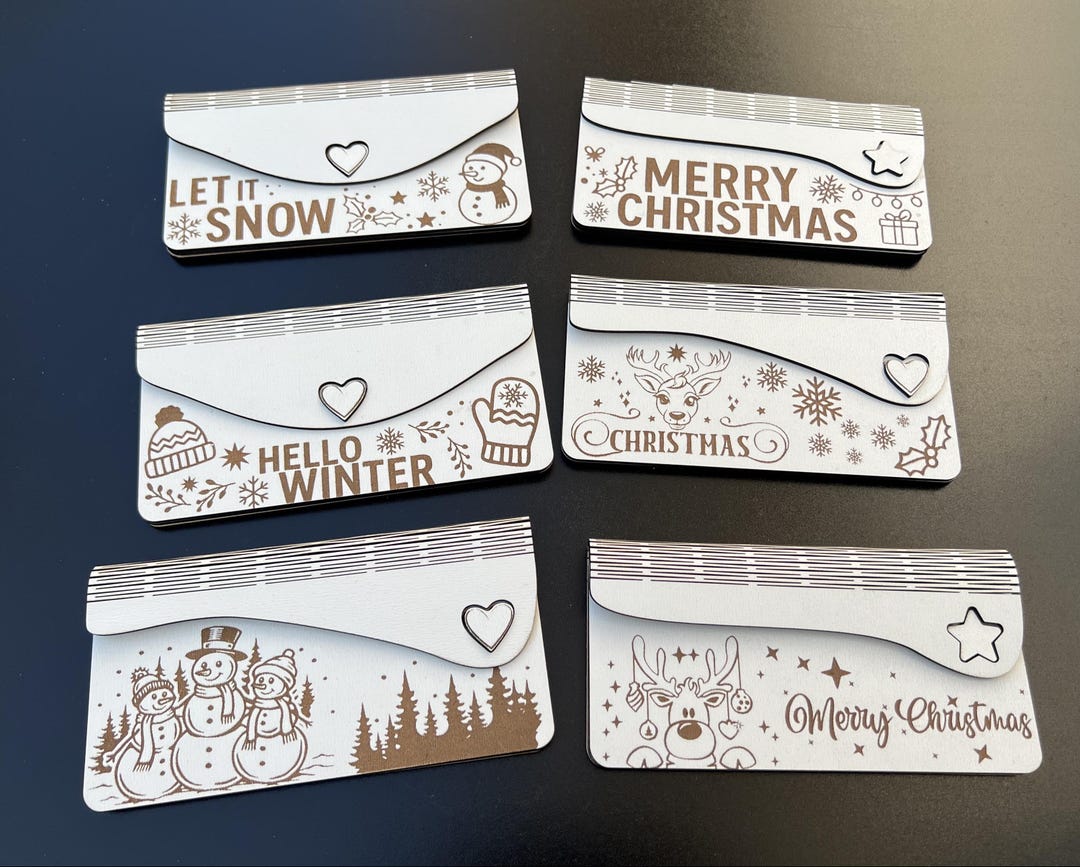 06 Christmas Money Envelope Laser Cut Christmas Bundle Svg Cutting File ...