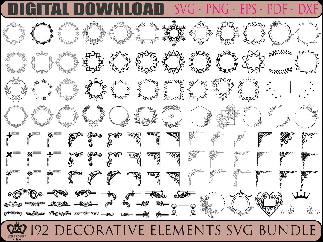 Decorative Elements Svg, Design Elements Svg, Ornaments Svg, Flourishes ...