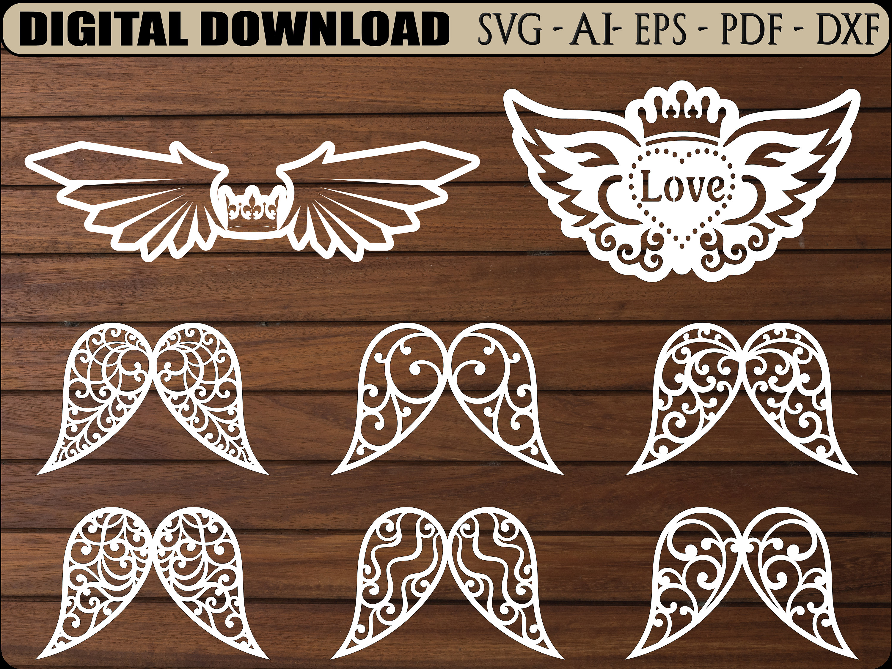 Angel Wings Svg laser cut , Angel wings laser cut , Macrame wings svg ...