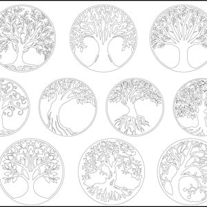 10 Tree Laser Cut Svg Files, Vector Files for Wood Laser Cutting , Svg ...