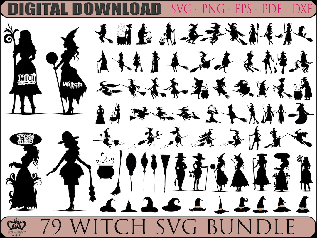 WITCH SVG, Witch Bundle Svg, Halloween Svg, Halloween Witch Svg, Witch ...