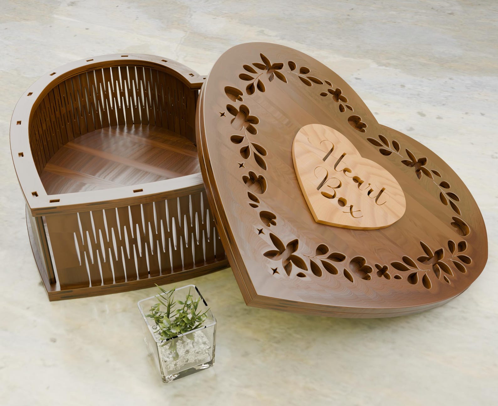 Heart Shaped Box Svg Laser Cut Files - Heart Box Svg Files for Laser ...