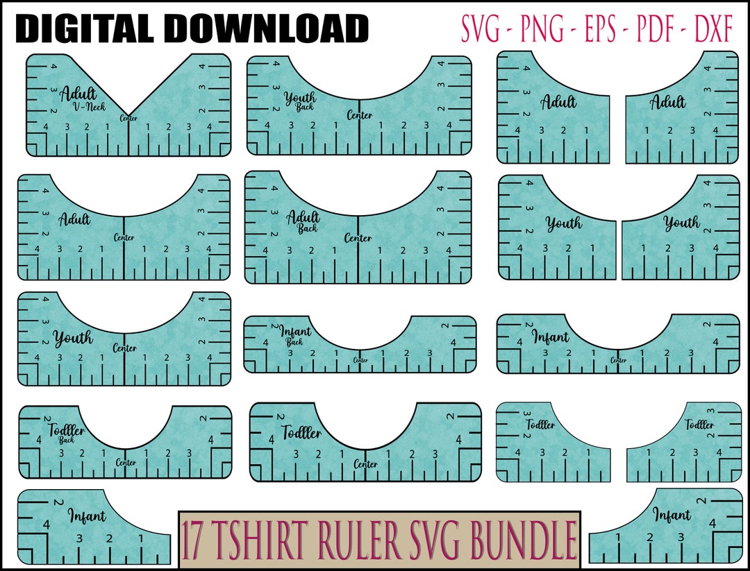 17 Tshirt Ruler Svg Bundle, Tshirt Alignment Tool Svg, Centering Tool ...