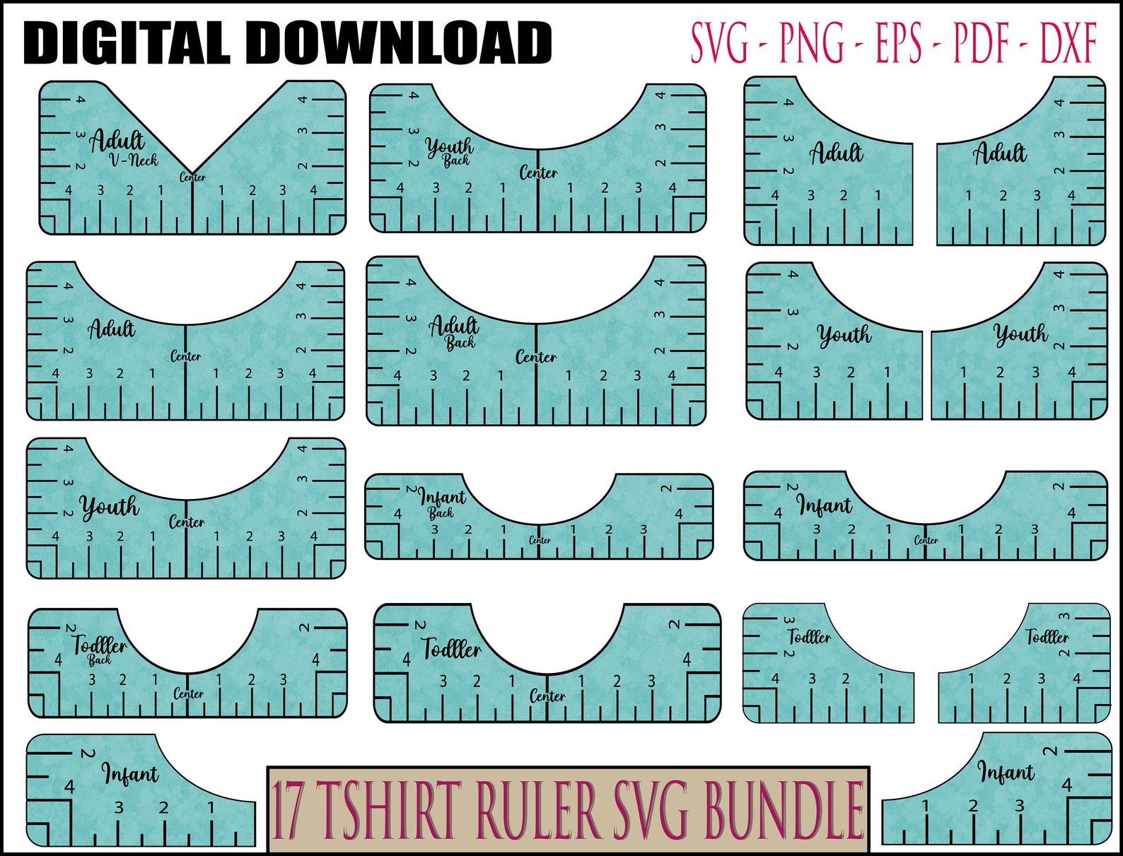 17 Tshirt Ruler Svg Bundle, Tshirt Alignment Tool Svg, Centering Tool ...