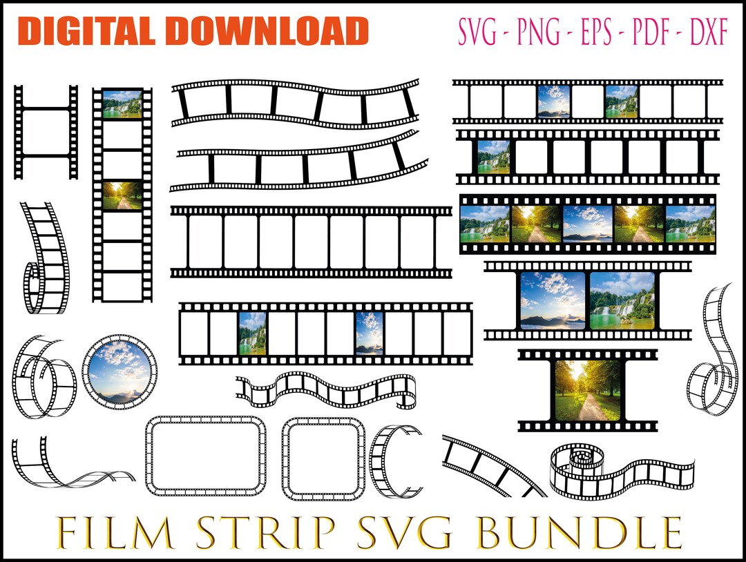 22 Movie Filmstrip Svg, Vintage Cinema Svg, Movie Film Cinema, Camera ...