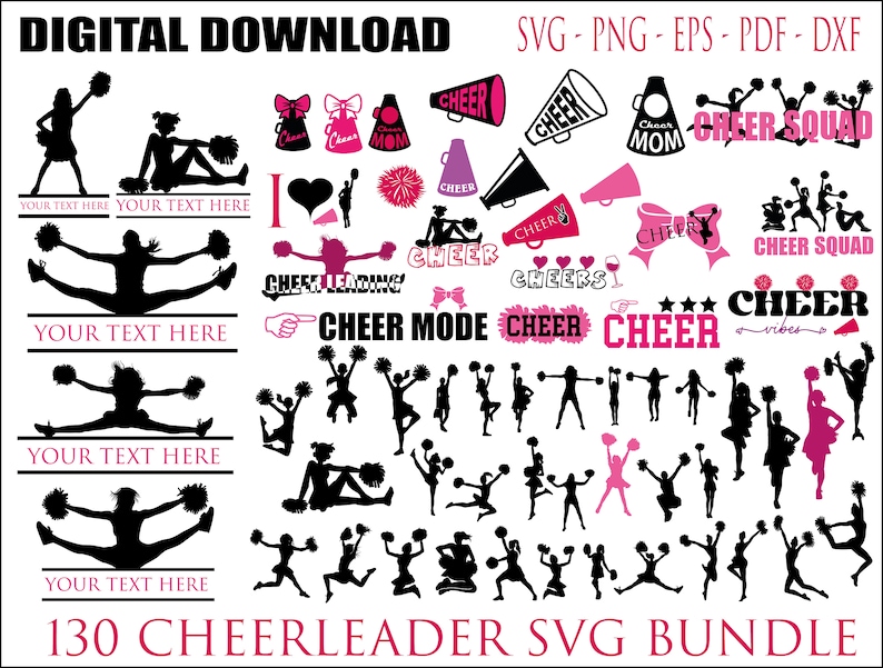 130 Cheerleader Svg Cheerleading Svg Bundle Cheer Svg - Etsy
