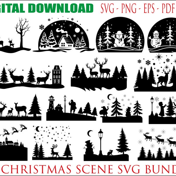 Winter Scene Svg - Etsy