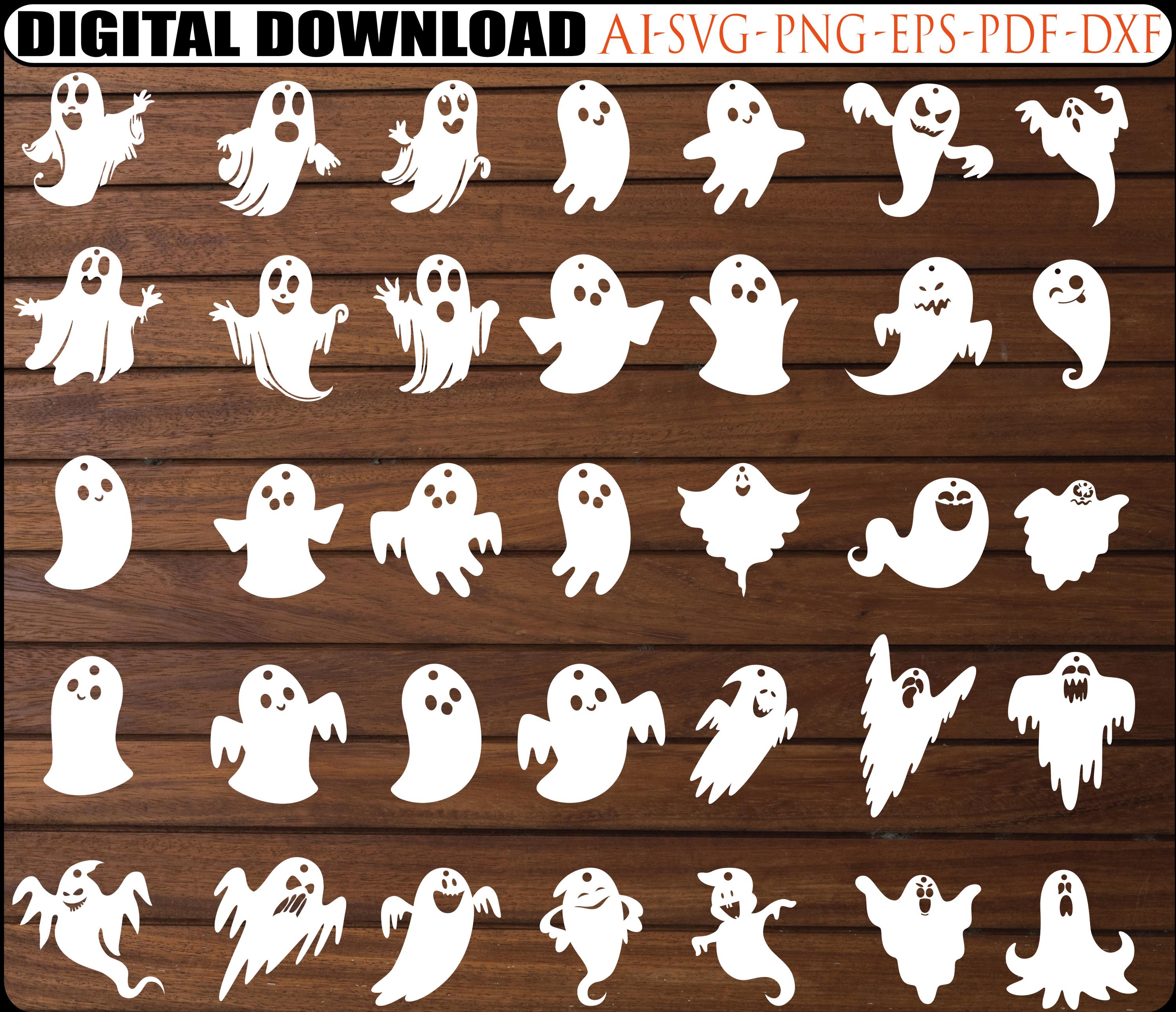 Halloween Ghosts Bundle SVG, Halloween Svg, Hanging Ghosts, Halloween ...
