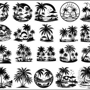 63 Beach Scene SVG Bundle, Summer Svg , Palm Tree Svg ,instant Digital ...