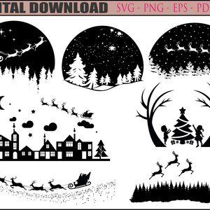 Winter Christmas Scene SVG, Winter Scene SVG, Magical Christmas Scene ...