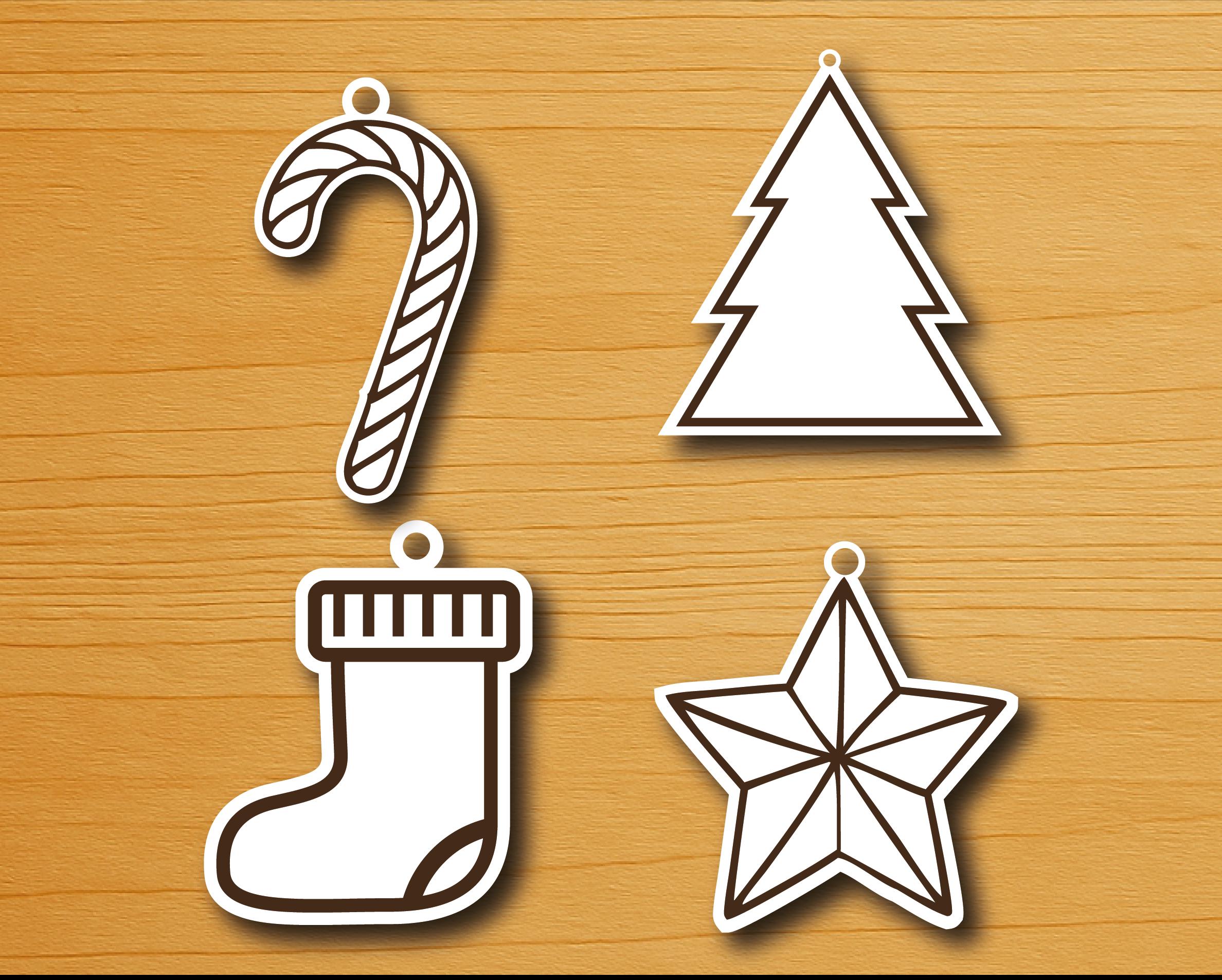 20 Christmas Ornaments SVG , Gingerbread Ornaments SVG, , Glowforge ...