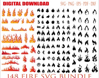 Fire SVG Bundle, Fire ClipArt, Fire Svg Files, Fire Flames Svg, Flames ...
