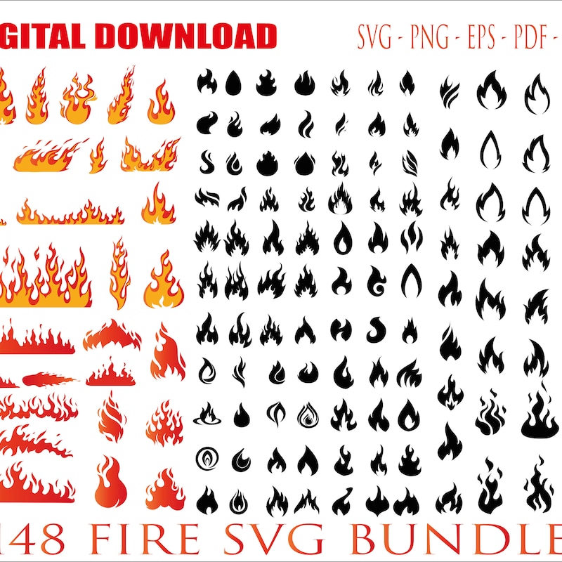 Flame Svg - Etsy