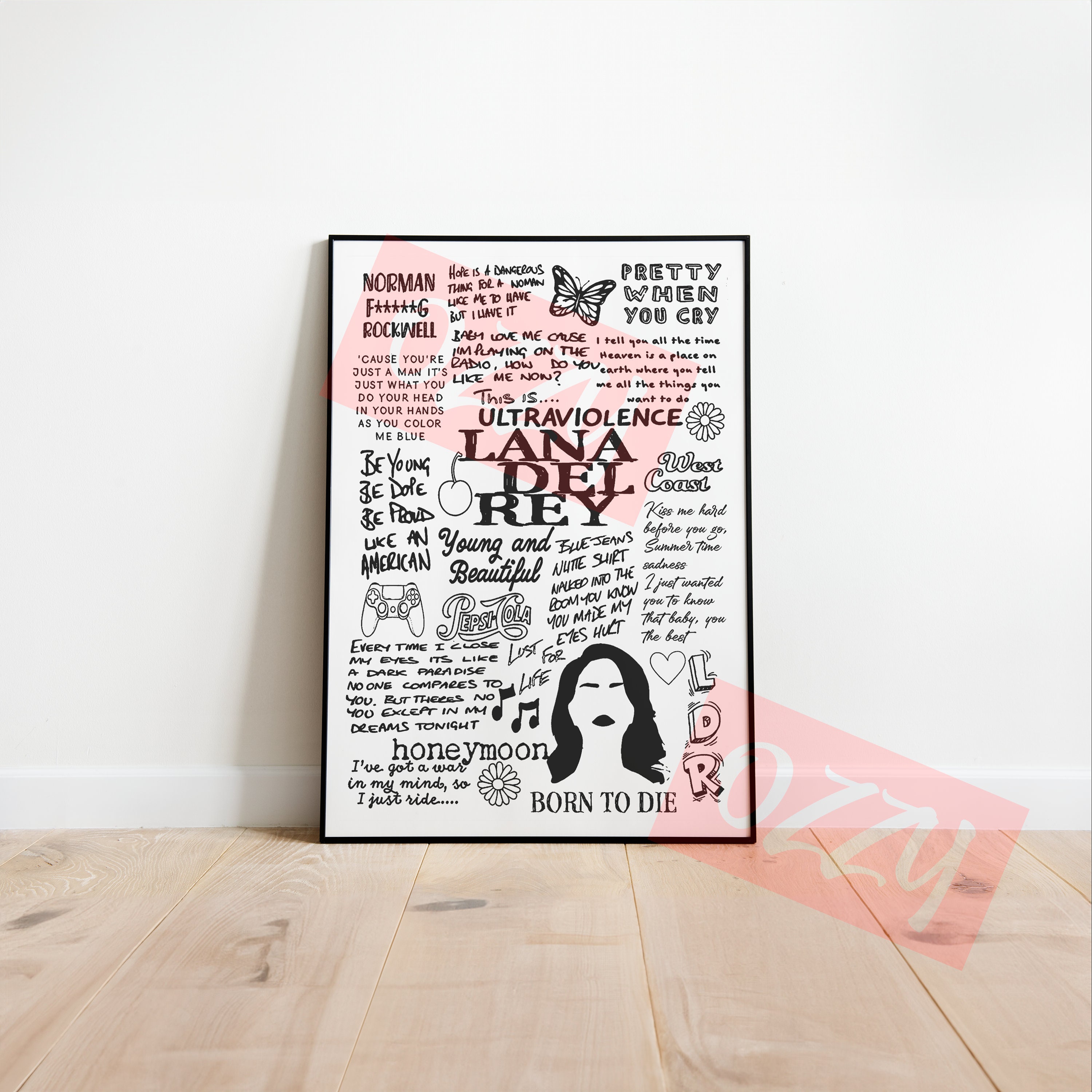 Lana Del Rey Doodle Lana Del Rey Poster Instant Download - Etsy