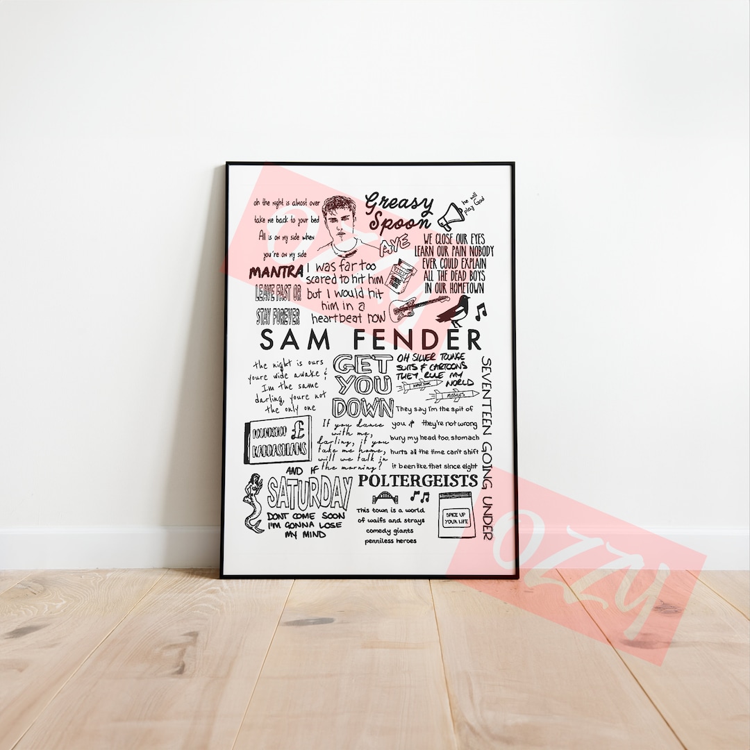 Sam Fender Doodle Poster Instant Download Printable High DPI Files - Etsy