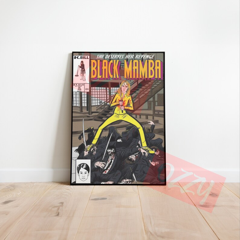 Kill Bill Uma Thurman Black Mamba Poster Instant Download Printable ...