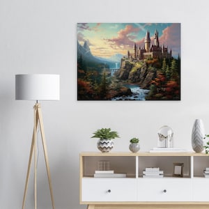 Wizarding World Castle Oil Painting Forest Landscape Wall Art. Cozy ...
