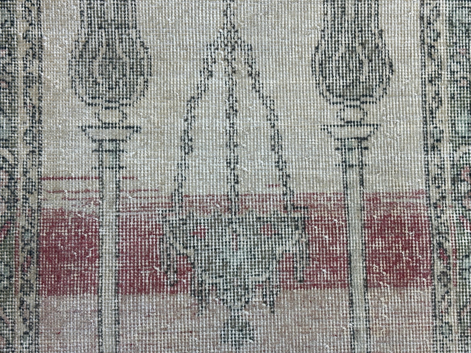 2x4 Pink Green Faded Yellow Turkish Rug, Handmade Vintage Wool Rug, 2x4 ...