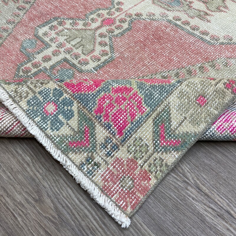 Blue Pink Turkish Rug - Etsy
