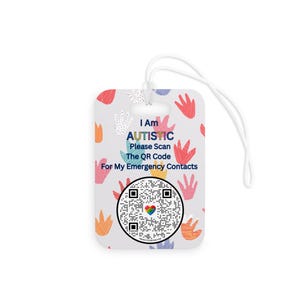 Autism Alert Tag, Custom QR, Autism Awareness, Autism Emergency Card ...