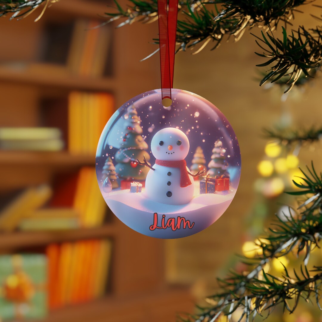 Snowman Christmas Ornament, Personalized Snowman Ornament, Personalized ...
